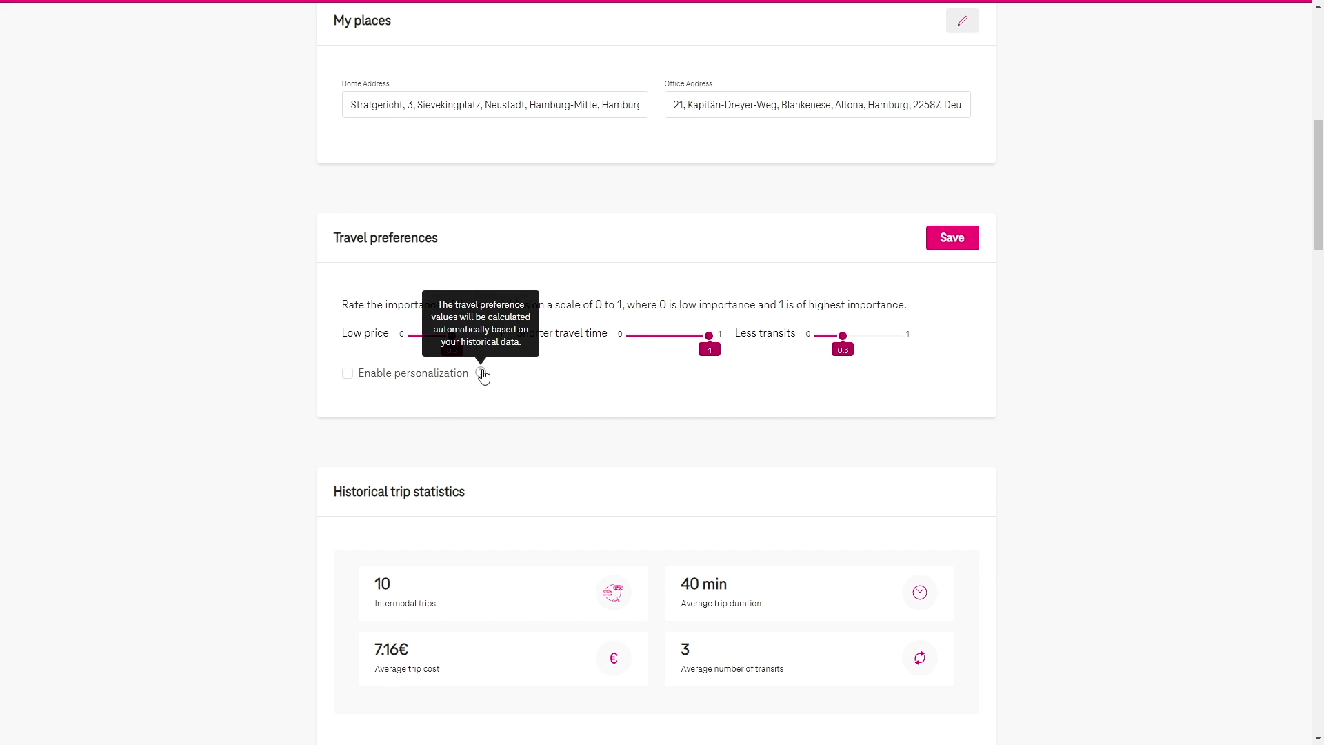Intermodal Travel / Travel Twin | Telekom Data Intelligence Hub